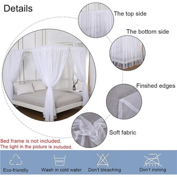 Bedding | Princess Canopy Bed Curtains Bed Canopy Curtains With Lights ...